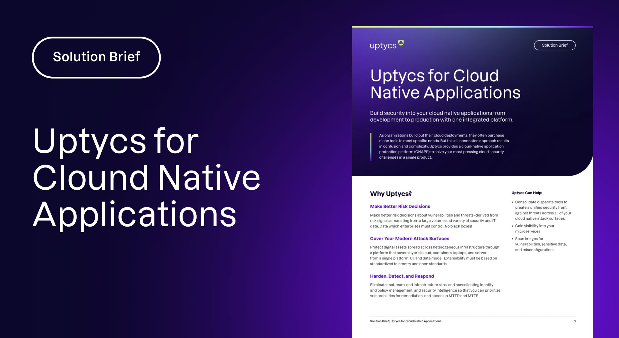 Solution Brief | Uptycs for Cloud Native Applications